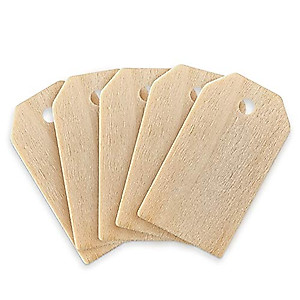 Blank Wooden Gift Tags Labels 2-1/4" x 1-1/4" for Present Party Bags, Wine Bottles, Arts & Crafts, Home Decoration (50 Tags)