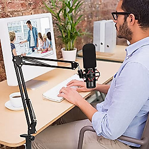 WIBOND Hyperx Quadcast Boom Arm - Microphone Stand for Hyperx Quadcast Microphone - Adjustable Scissor Boom Arm for Hyperx QuadCast S Microphone