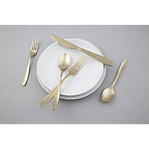 CAMBRIDGE Silversmiths January Champagne Satin 20-Piece Flatware Set, Service for 4