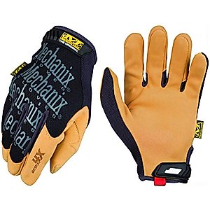 Mechanix Wear: The Original Material4X Synthetic Leather Work Gloves with Secure Fit, Abrasion Resistant, Added Durability, Safety Gloves for Men, Multi-Purpose Use (Brown, Large)