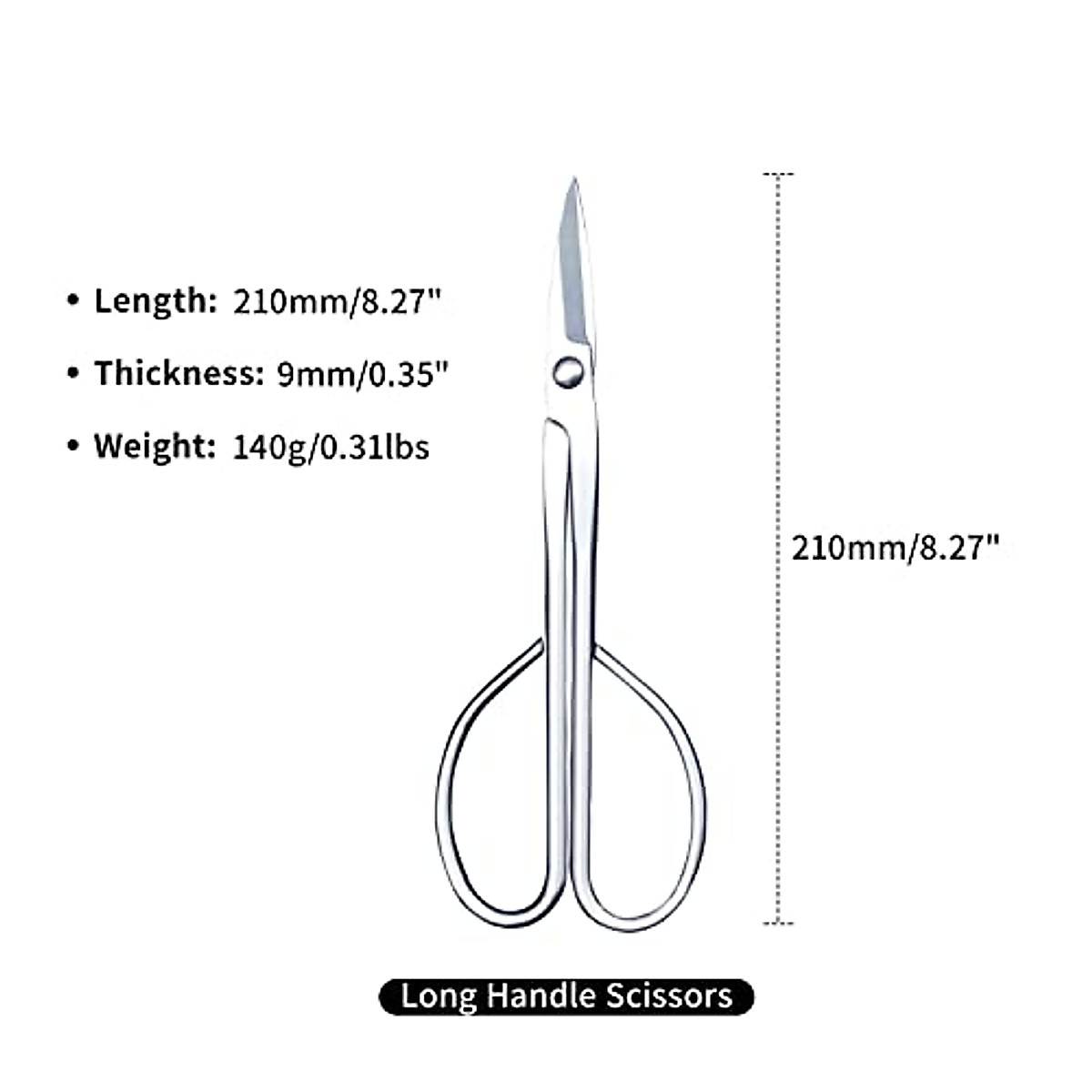 YUEWO Bonsai Tool Kit 5 Pcs 8" Master's Grade for Bonsai Tree with Jin Pliers, Root Cutter, Knob Cutter Concave, Long Handle Scissors, Root Pruning Scissors