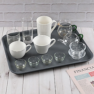 Easymanie Plastic Serving Trays, Grey Food Service Trays, 6 Packs