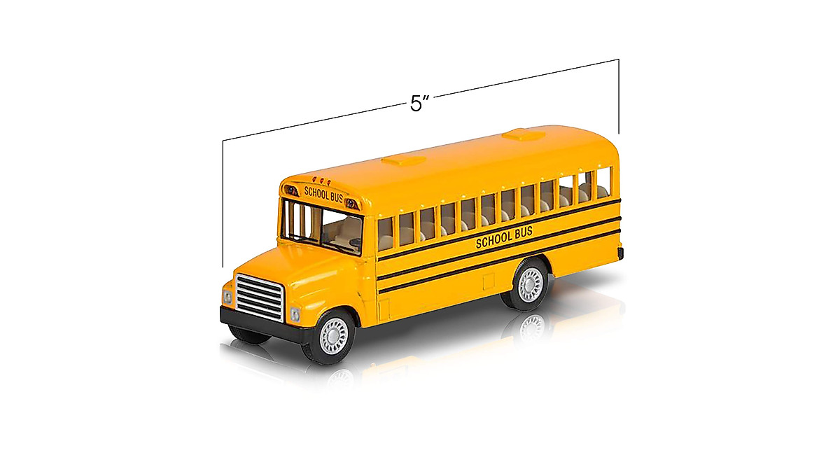 ArtCreativity Pull Back School Bus Toy Set - 5 Inch