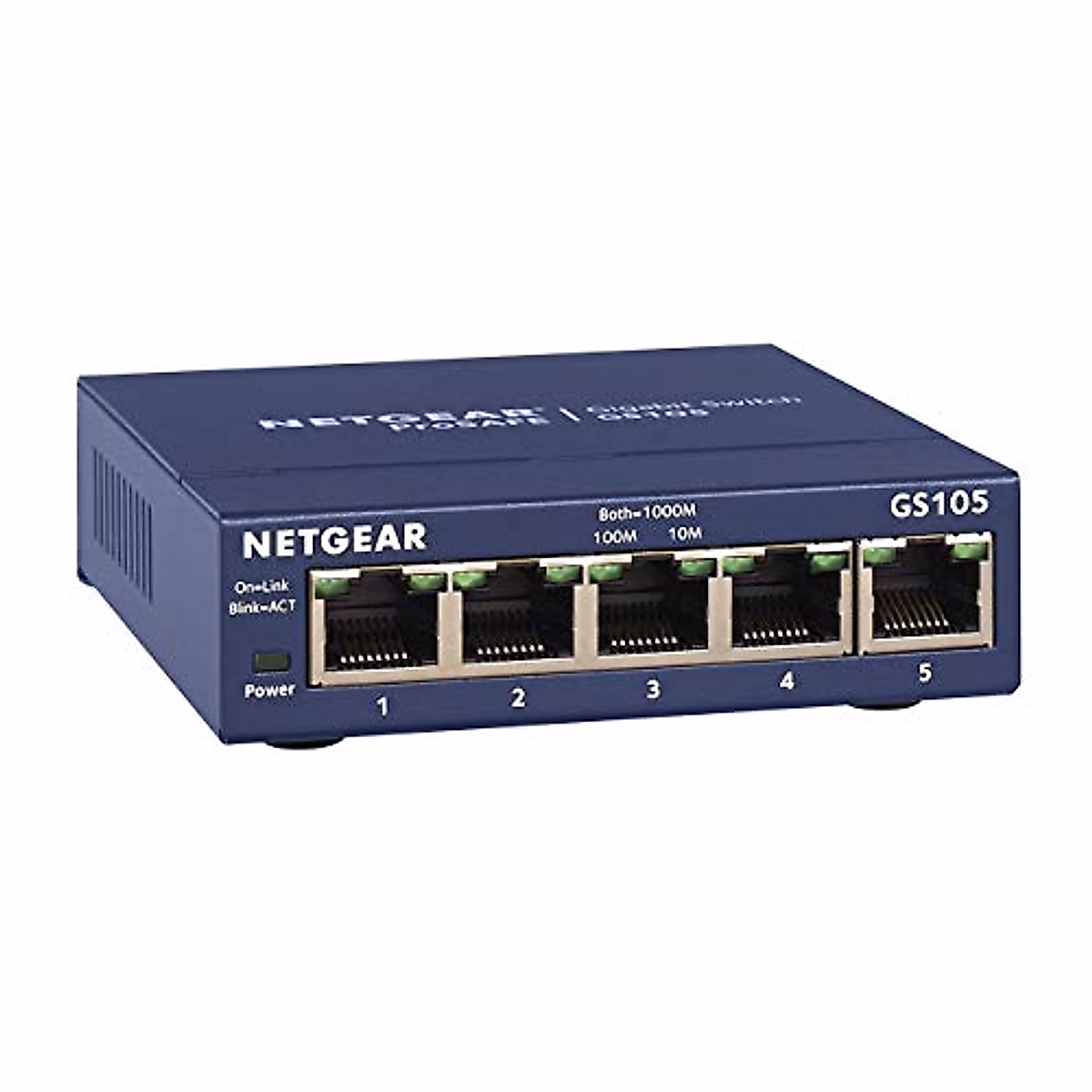 NETGEAR 5-Port Gigabit Ethernet Unmanaged Switch (GS105NA) - Desktop or Wall Mount, and Limited Lifetime Protection,Gray