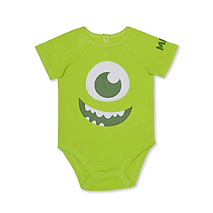 Disney Monsters Inc Boys’ Mike or Sully Short Sleeve Bodysuit and Jogger Pants Set for Newborn and Infant