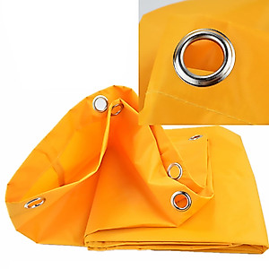 Replacement Janitorial Cart Bag, High Capacity Waterproof Thickened Housekeeping Commercial Janitorial Cleaning Cart Bag with 6 Brass Grommets - 25 Gallon (Yellow with 5 Pockets)