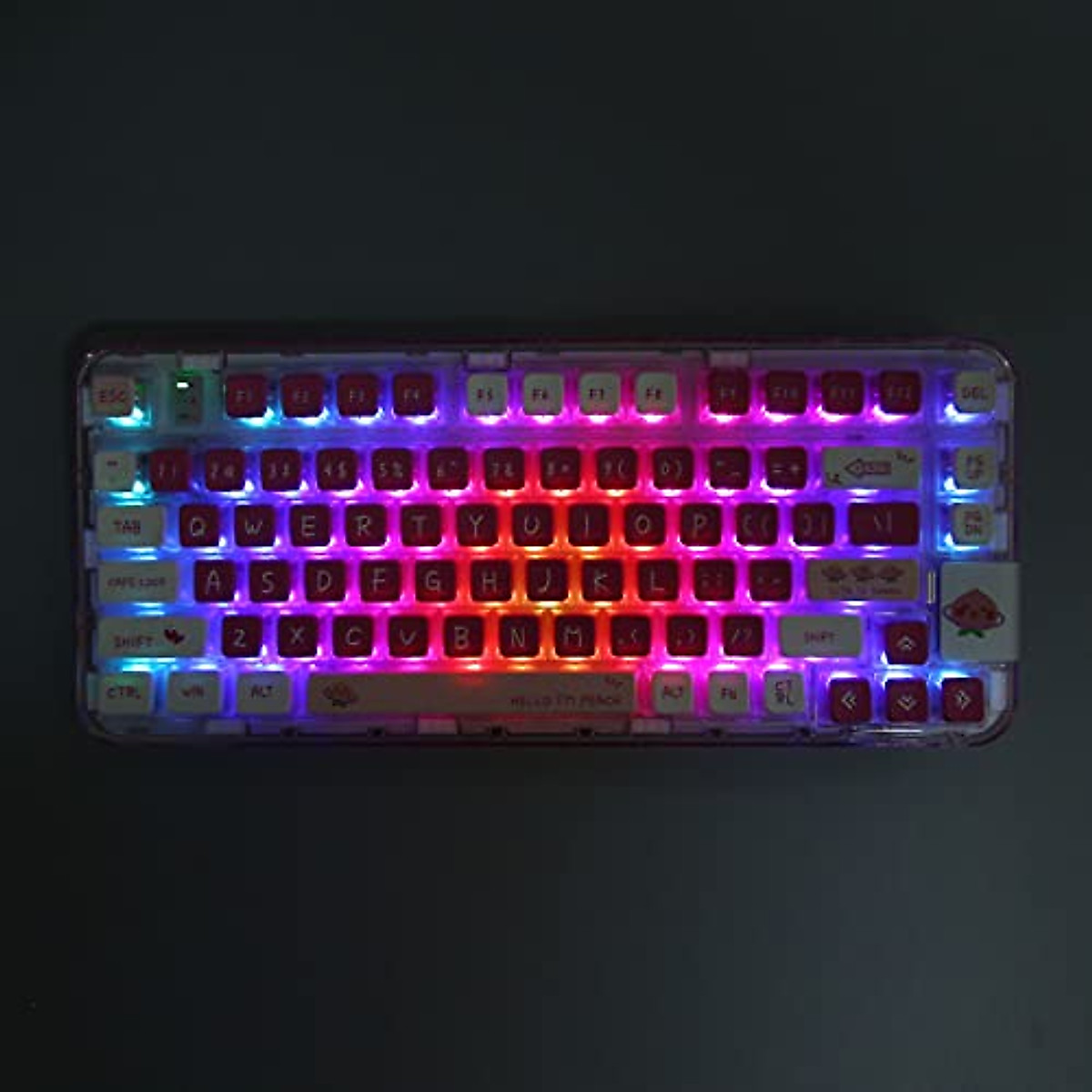 Dilwe Pink Wireless Mechanical Gaming Keyboard, 80 Keys 3 Modes RGB Backlight Hot Swappable Keyboard, Wireless, BT, USB C Ergonomic Keyboard, 3750mAh Battery for Gifts