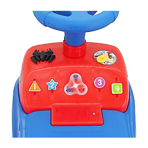 Kiddieland: Spidey Team Activity, Ride-On, Lively Sounds and Has Flashing Lights, Interactive Dashboard with Exciting Sounds, Colorful Flashing Lights