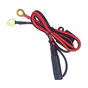 O Ring Terminal Cable - 2FT SAE Connector, Sae Plug to Battery Charger Cord, Solar Panel Cord Ring Terminal Harness Extension Adapter 12V 24V 2 Pin Quick Connect and Disconnect 10A (1 Pack)