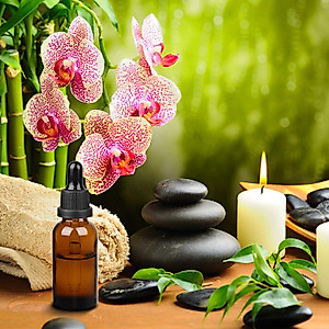 Amber Glass Dropper Bottle with Glass Pipette, 6 X 10ml Glass Eye Dropper Bottles Refillable for Essential Oil Aromatherapy Blends