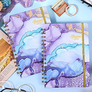 2023 Planner – Weekly and Monthly Planner 2023, Jan 2023 – Dec 2023, 2023 Weekly Monthly Planner with Monthly Tab, 8.4" x 6.3", Hardcover, Twin-Wire Binding, Thick Paper, Back Pocket, Elastic Closure