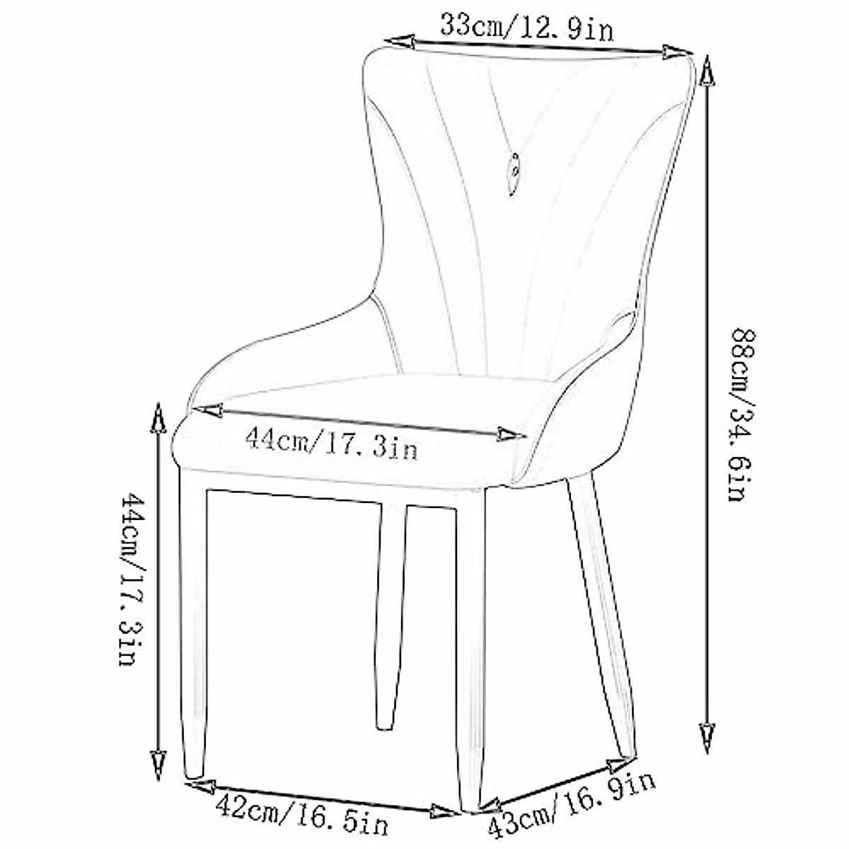 RILOOP Dining Chairs Modern Pu Leather High Back Padded Soft Seat Sturdy Carbon Steel Metal Legs Living Room Chairs/Light Gray