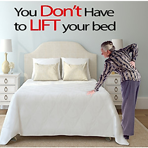 iPrimio No Lift - Bed and Furniture Stopper - Requires No Lifting of Your Bed - It Works - Caster Cups Keeps Bed and Furniture from Sliding Bed Caster Stopper. Solid Rubber (4, Black)