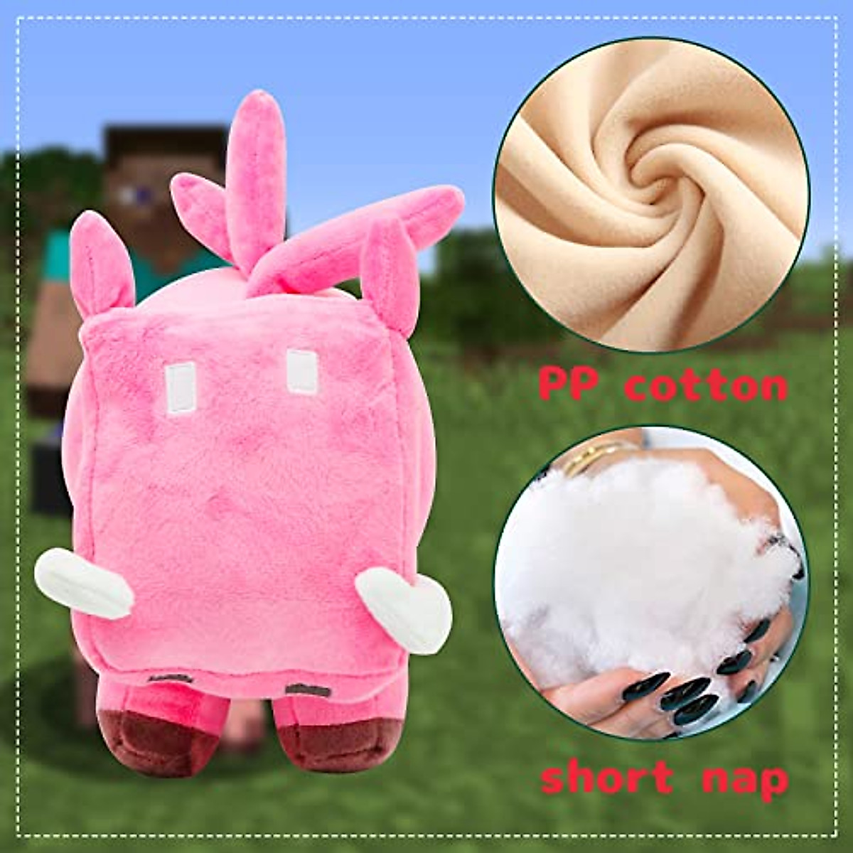 2023 New Minecraft Legends Plush, 10" Long Toothed Pig Plushies Toy for Game Fans Gift, Soft Stuffed Animal Doll for Kids and Adults(Long Toothed Pig)