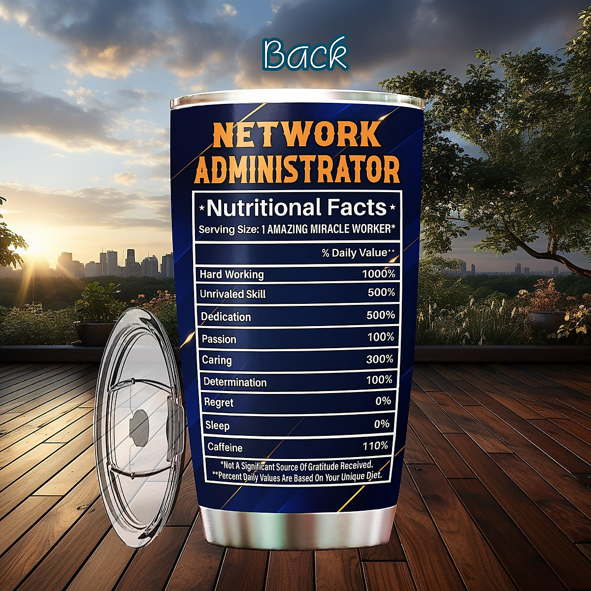 Network Administrator Tumbler 20oz – Stainless Steel Insulated Travel Mug for Men & Women, Coffee Cup Gift for Network Administrator, Work, Office, Retirement, Birthday, Christmas, Appreciation