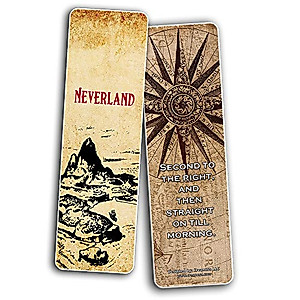 Creanoso Peter Pan Quotes Bookmarks (60-Pack) – Inspirational Premium Gift Bookmarker Card Collection for Bookworms, Bibliophiles, Men & Women, Adults – Cool Art Impressions Page Clipper