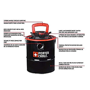PORTER-CABLE 4 Gallon Ash Vac, Black