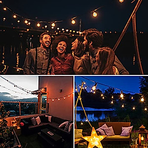 Binval Outdoor Led String Lights 97ft Patio Lights with 48 G40 Shatterproof Bulb(1 Spare) Hanging Globe Lights Waterproof Hanging Lights String for Outside Backyard Porch Bistro Party Garden Gathering