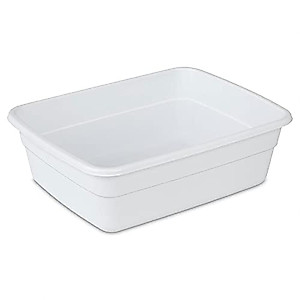 4SGM Sterilite Small White 8 Qt. Dish Pan - 14" L X 10.75" W X 4.5" H