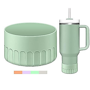 WUQID Creative Cylindrical Textured Silicone Boot for 30oz 40oz Stanley Water Bottles Tumbler Anti-Slip Bottom Sleeve Cover Bumper