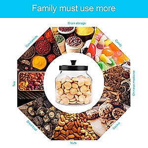 Glass Jars With Sealed Lids,Clear Glass Food Storage Container with Black Brushed Metal lids,70 OZ(Set of 4)
