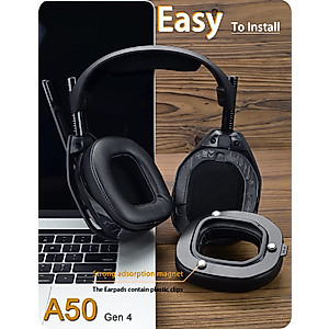 A50 Gen 4 Mod Kit - defean Replacement Earpads and Headband Compatible with Astro A50 Gen 4 Headset,Ear Cushions, Upgrade High-Density Noise Cancelling Foam, Added Thickness