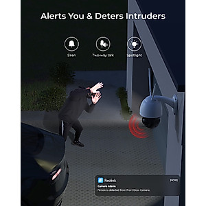 REOLINK RLC-523WA - PTZ Cameras Outdoor for Home Security, 5MP Wired WiFi Security Camera, 1920p, Auto Tracking, 5X Optical Zoom, AI Motion Detection, 2.4/5Ghz WiFi, Spotlights Color Night Vision