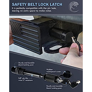 Metal American Flag Trailer Hitch Cover for 2 inch Receivers, Black