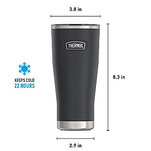 THERMOS ICON SERIES Stainless Steel Cold Tumbler with Slide Lock, 24 Ounce, Granite