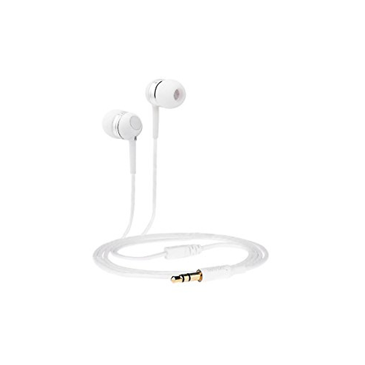 Betron RK300 in Ear Headphones Earphones Wired with Noise Isolating Earbuds Tangle Free Cord Lightweight Carry Case Soft Ear Buds 3.5mm Plug (White)