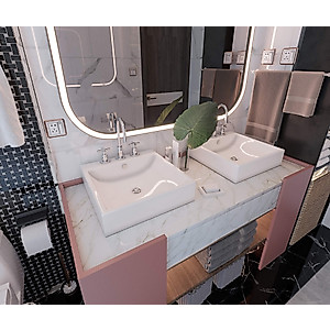 BURGELIY White Marble Wall Paper Marble Contact Paper Countertop Covers Peel and Stick Countertops for Kitchen Glossy Self-Adhesive Vinyl 15.7"×356" Granite Contact Paper for Cabinets Drawer Bathroom