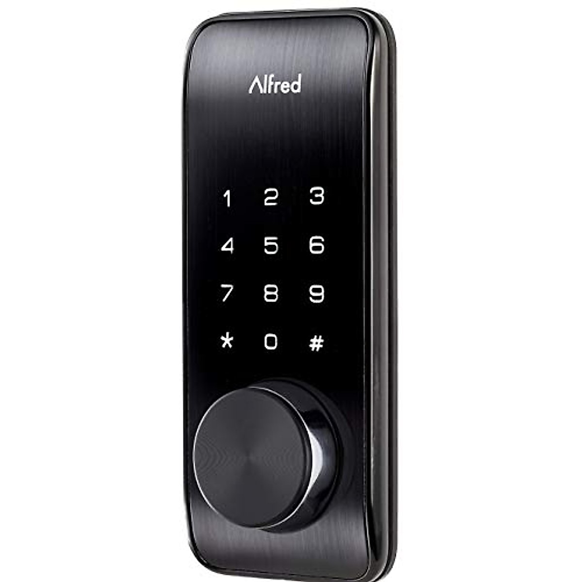 Alfred DB2-B Smart Door Lock Deadbolt Touchscreen Keypad, Pin Code + Key Entry + Bluetooth, Up to 20 Pin Codes (Black)