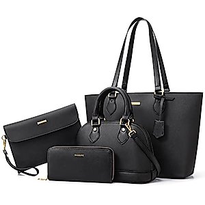 Bagsure Handbags for Women, 4PCS Purses and Wallet Set Shoulder Bags Casual Tote Satchel Crossbody Hobo Bags for Women Ladies