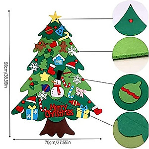 Montessori Christmas Tree for Toddlers, Montessori Christmas Tree with Lights, Kids Interactive Christmas Tree with 21Pcs Detachable Tree Ornaments for Kid Wall