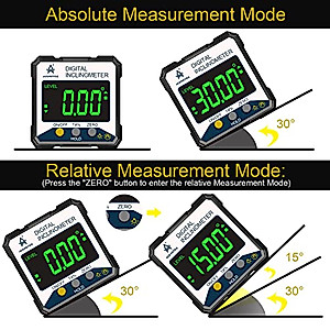 Magnetic Digital Angle Finder Protractor Inclinometer- Digital Inclinometer -Fast & Stable Measurement Tool with Magnetic Base and Backlit Display
