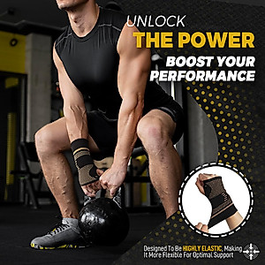 FITTOO Copper Wrist Compression Sleeve, Copper Infused Wrist & Hand Compression Sleeve Brace for Improve Circulation, Relieve Wrist Discomfort,Tendonitis, Sprains, Sports, Gym Workout