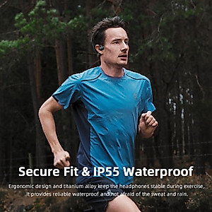 flymory Air Conduction Headphones Bluetooth 5.3, Open Ear Wireless Headphones with Dual Mic, 16.2mm Drivers Sport Headset with Premium Sound, Noise Cancelling Earphones with 14 Hours Playtime