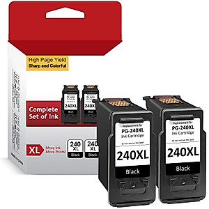 ATOPINK 240XL Black Ink Cartridge, Remanufactured Ink Cartridge 240XL, Replacement for Canon PG-240XL 240 (2 Black) Ink Compatible to Pixma TS5120, MX432, MG3620 MG3222 MG3600 MG2220 MG4220 Printers