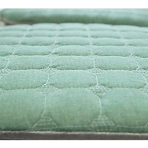 Happiness Decoration 2 Pack Chair Pad Seat Cushion Soft Non Slip Washable Dining Room Chair Pads with Ties Comfort and Softness Machine Washable U Shape Chair Pads,17' ' x 15.7' ' (Green (2PACK))