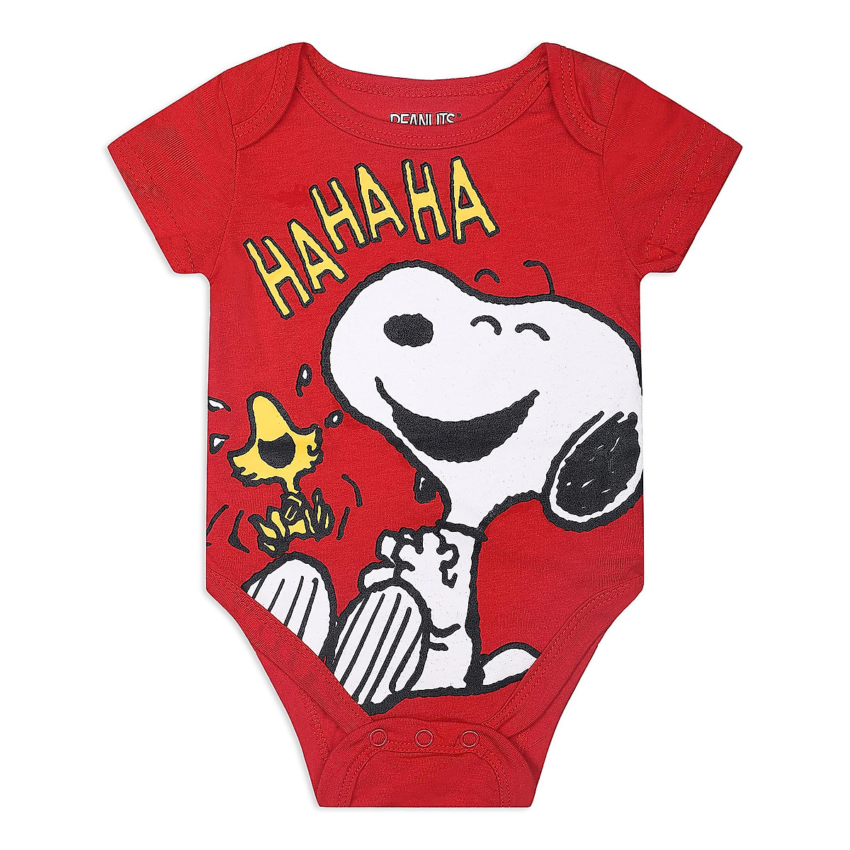 Peanuts Snoopy Boys 4 Pack Short Sleeve Bodysuit for Newborn and Infant