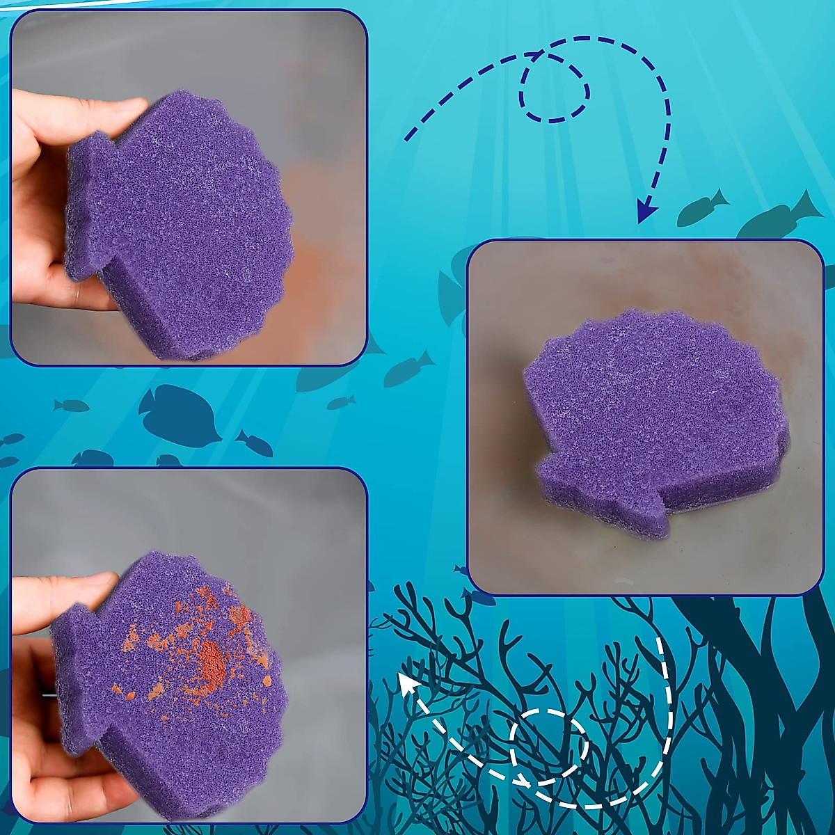 CHENGU 24 Pieces Hot Tub Sponge Oil Absorbing Sponges Cute Shape Pool Accessories Scum Dust Remover Floating Sponges for Hot Tub Swimming Pool Swimming Pool Hot Tub Sponge