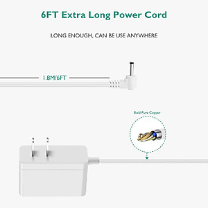 for Hello Baby Monitor Charger, Lnauy Adapter Compatible with HelloBaby HB66 / HB50 / HB6550 / HB30 Baby Camera Monitor K05S050100U Replacement Power Supply Cord Cable 5V