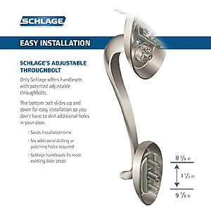 Schlage F58 CAM 622 Camelot Exterior Handleset with Deadbolt, Matte Black (Exterior Half Only)