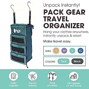 Pack Gear Hanging Carry-On Organizer - Our Standard Hanging Luggage Organizer Fits Any Carry On - Our Hanging Packing Cubes For Travel Use Mesh Windows to Make Finding Clothes Easy (Green, S)