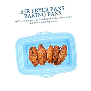 UPKOCH 2pcs Air Fryer Pan Non Stick Baking Pan Silicone Air Fryer Deep Fryer for Home Air Fryer Silicone Rectangular Toaster Oven Pans Silica Gel Silicone Liner for Home Air Fryer Tool
