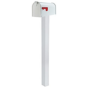 Gibraltar Mailboxes Elite Large Capacity Galvanized Steel White, Post-Mount Mailbox, E1600W00