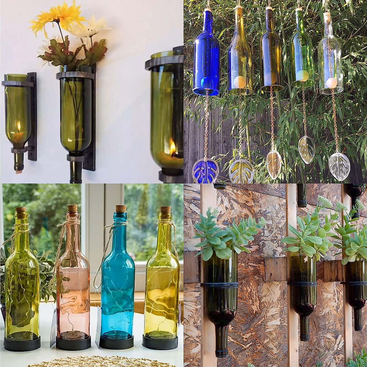 Glass Bottle Cutter Kit, FIXM DIY Glass Cutter for Bottles with Adjustable Width, DIY Any Art-Ware with a Complete Set of Accessories