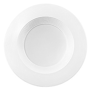 5"/6" LED Integrated Retrofit Recessed Lighting Kit, 11 Watts, Energy Star, Dimmable, Damp Rated, Ridged Baffle, White Finish,91148
