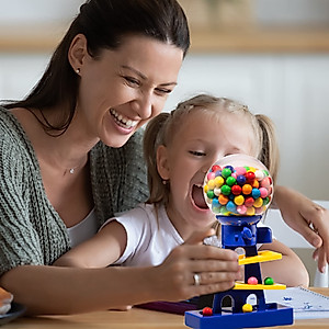 Tower Gumball Machine for Kids - 10" Gum Machine Toy Bank - Candy Machine Dispenser Includes 25 Dubble Bubble Gum Balls - Candy Dispenser Machine Christmas Gift Toys for Girls and Boys - Playo (Blue)