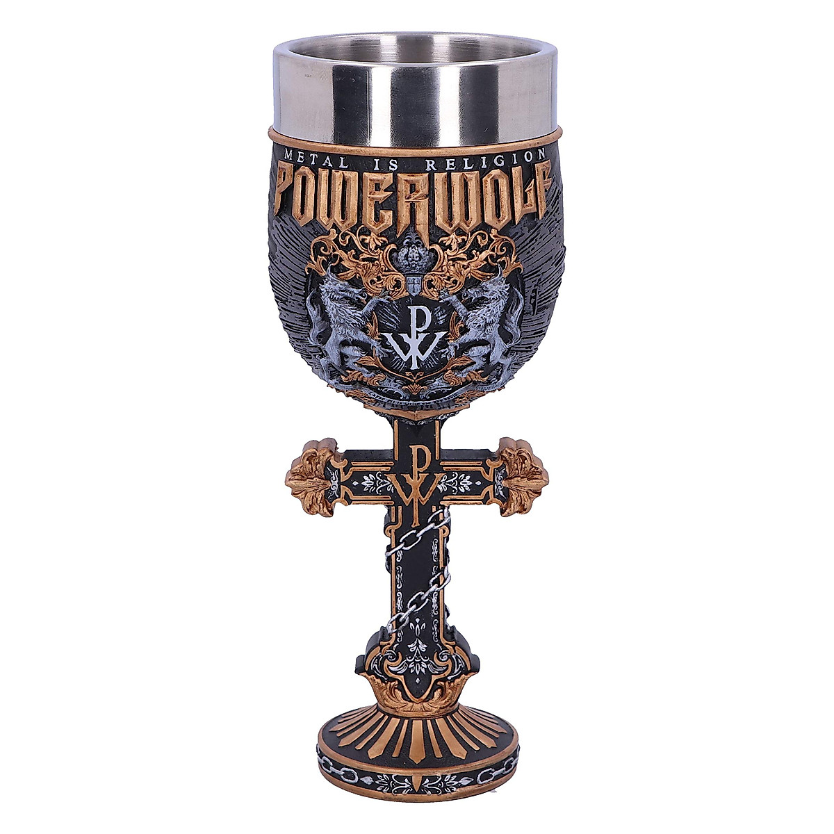 Nemesis Now Powerwolf Metal is Religion Rock Band Goblet, Resin, Black, Officially Licensed Powerwolf Merchandise, Cast in The Finest Resin, Expertly Hand-Painted